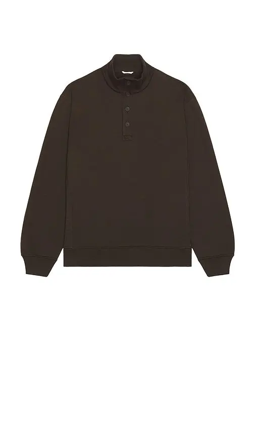 Reigning Champ Midweight Terry Standard Button Mockneck In Brown