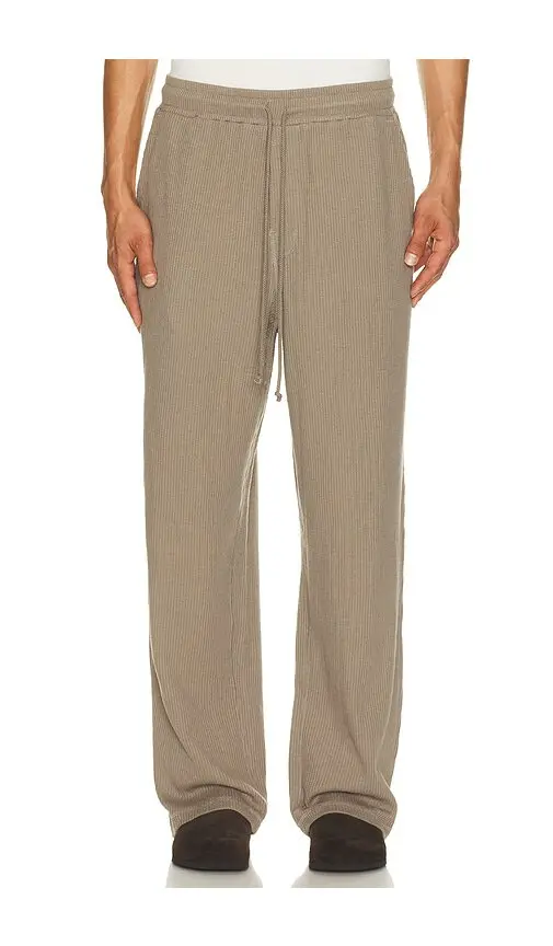 SKIMS Waffle Straight Leg Pant In Brown - Mink