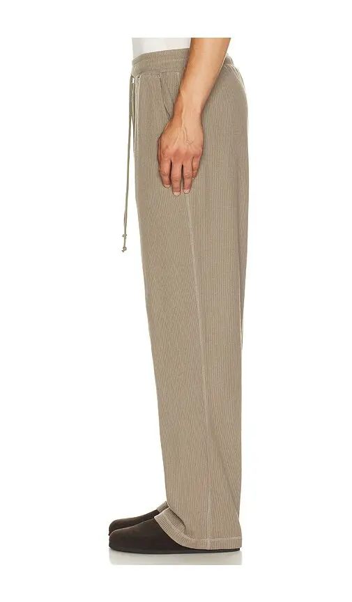SKIMS Waffle Straight Leg Pant In Brown