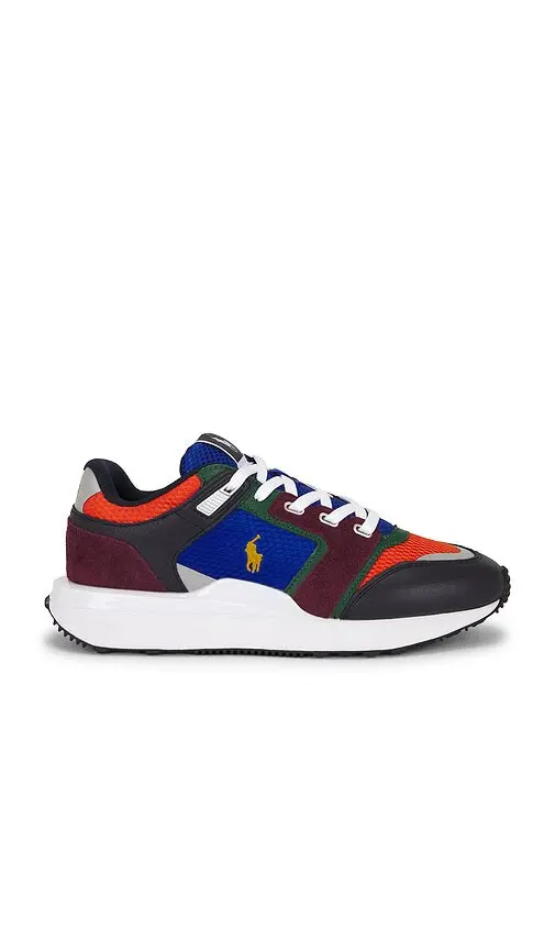 Polo Ralph Lauren Train 89 V2 Leather & Suede Low Top Sneaker In Multi - Hunter Navy Multi