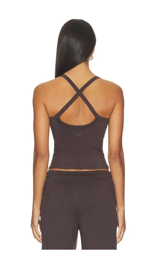 Vuori Halo Cross Back Tank Top In Grey