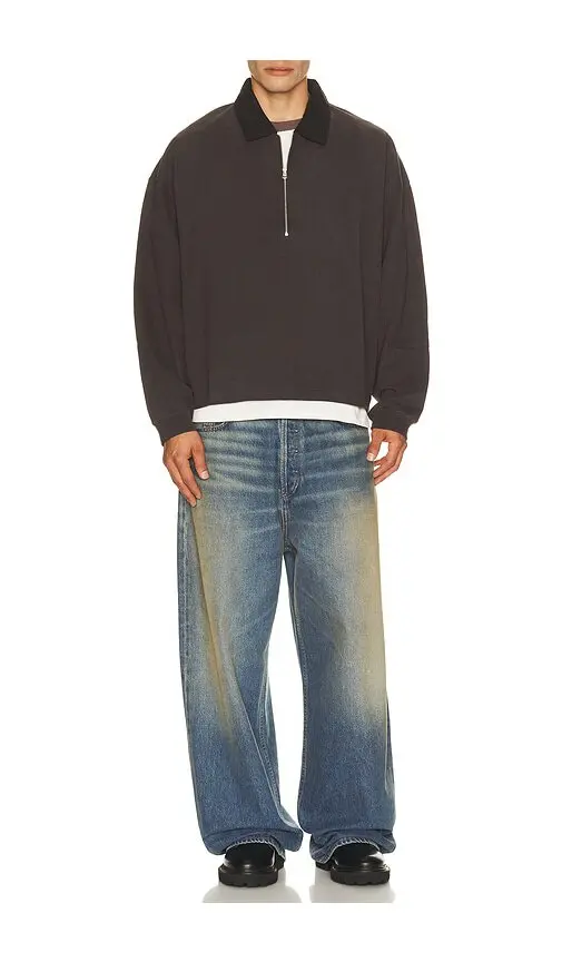AGOLDE Darius Polo Sweater In Brown