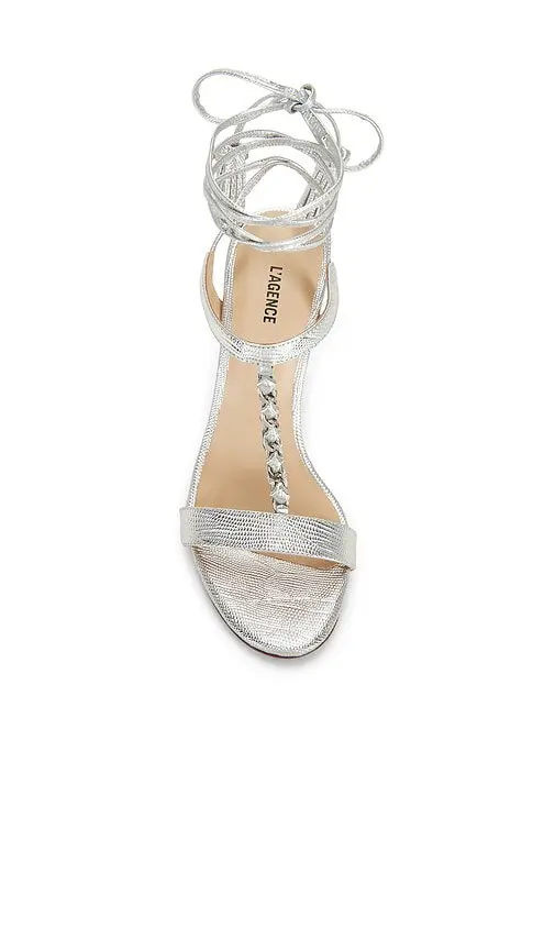L'Agence Bond Sandal In Metallic Silver