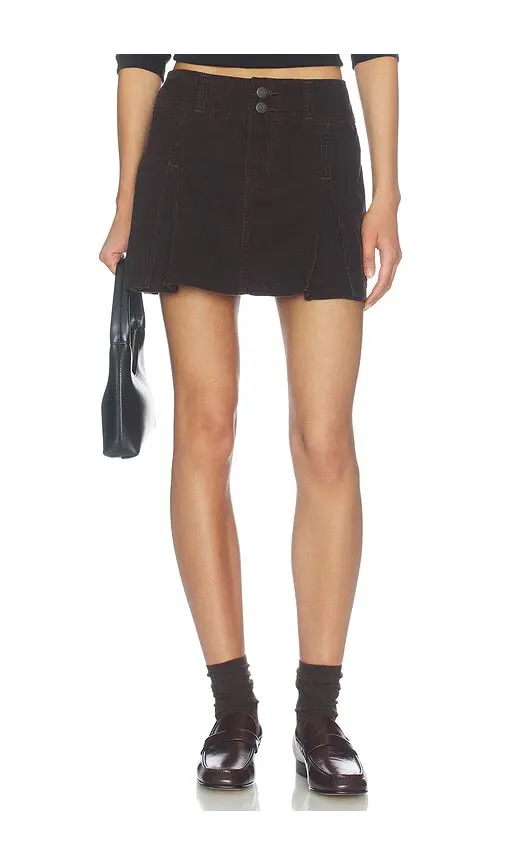LEVI'S Inverted Pleat Mini Skirt In Chocolate - Java
