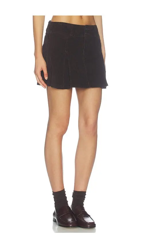 LEVI'S Inverted Pleat Mini Skirt In Chocolate