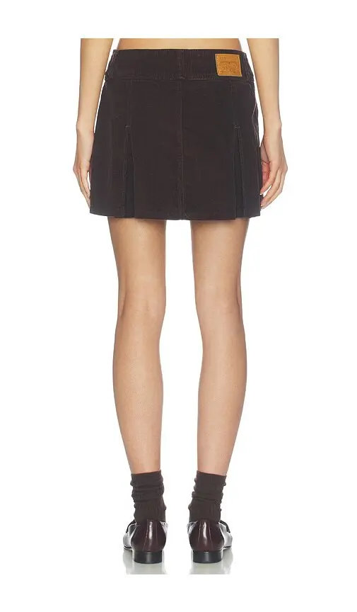 LEVI'S Inverted Pleat Mini Skirt In Chocolate