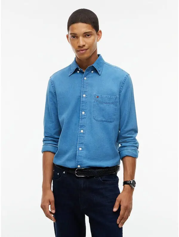 Tommy Hilfiger Regular Fit Indigo-dyed Dobby Shirt