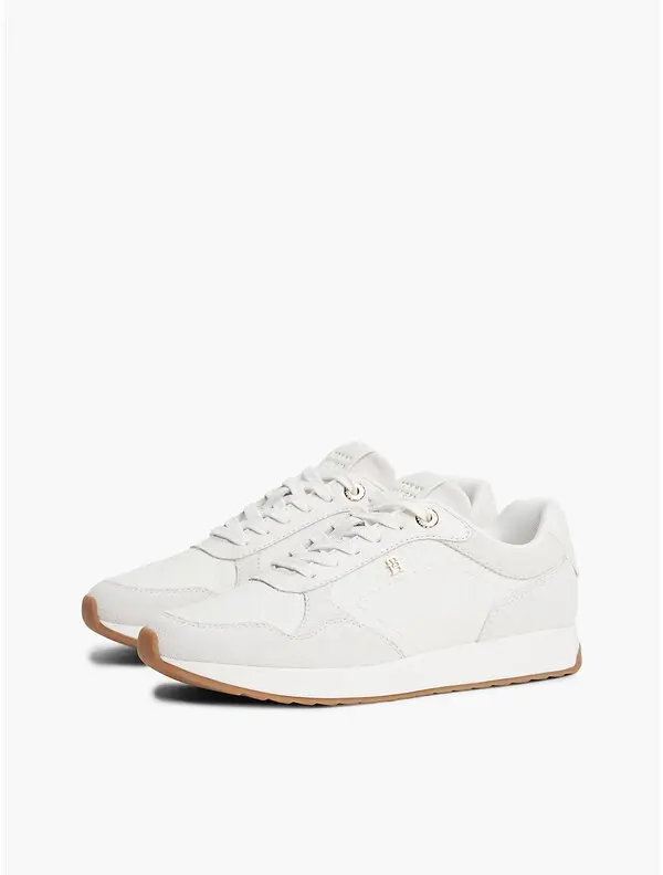 Tommy Hilfiger Monogram-embossed Suede Runner Sneaker