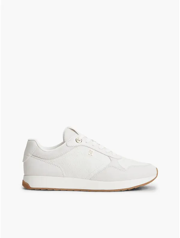 Tommy Hilfiger Monogram-embossed Suede Runner Sneaker
