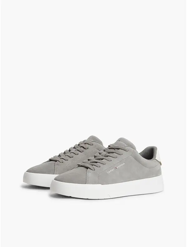 Tommy Hilfiger Tommy Logo Suede Court Sneaker - Hydrogen Grey