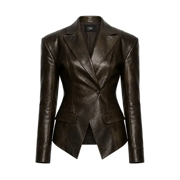 OW Kaya Faux Leather Blazer Jacket
