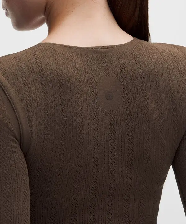 Lululemon Revealknit Pointelle Long-sleeve Shirt - Walnut Crunch