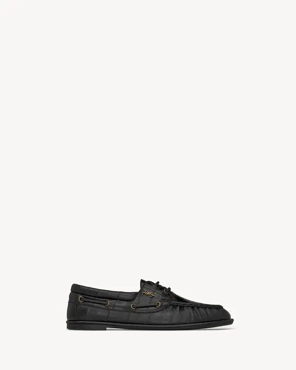 Saint Laurent Le Loafer Boat Shoes In Hagfish