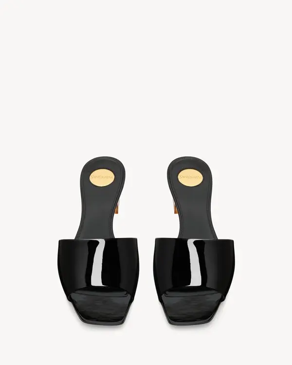 Saint Laurent Sip Mule Sandals In Patent Leather