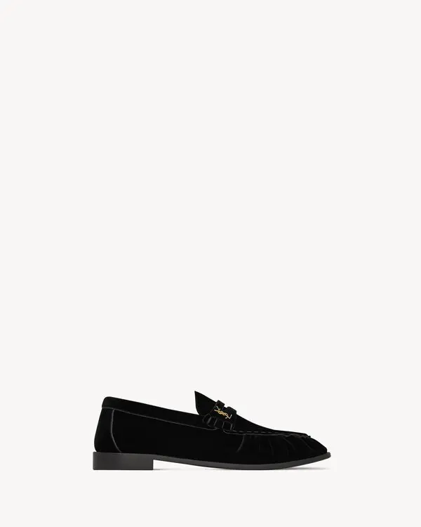 Saint Laurent Le Loafer Supple In Velvet - Black