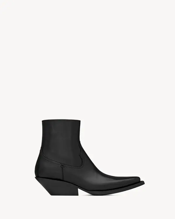 Saint Laurent Dylan Booties In Smooth Leather