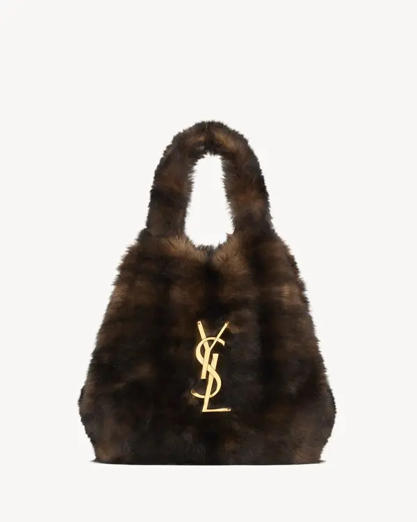 Saint Laurent Icare In Shearling - Deep Brown
