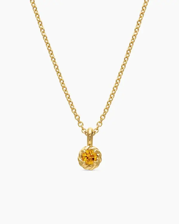David Yurman Cable Collectibles® Teen Birthstone Necklace In 18k Yellow Gold With - Citrine