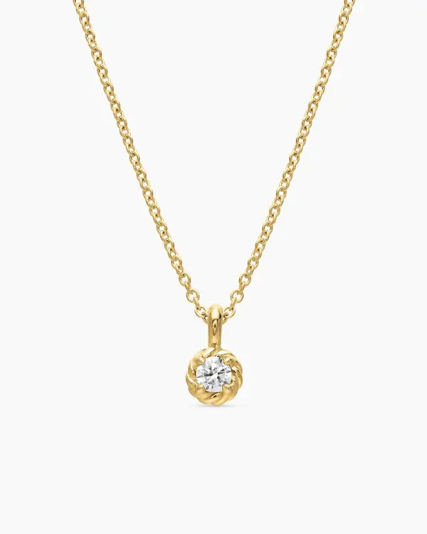 David Yurman Cable Collectibles® Teen Birthstone Necklace In 18k Yellow Gold With - Diamond