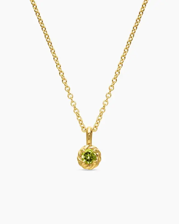 David Yurman Cable Collectibles® Teen Birthstone Necklace In 18k Yellow Gold With - Peridot