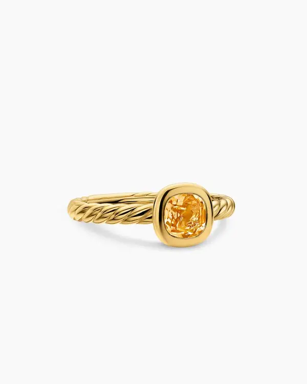 David Yurman Dy Mercer® Color Cable Ring In 18k Yellow Gold With - Citrine
