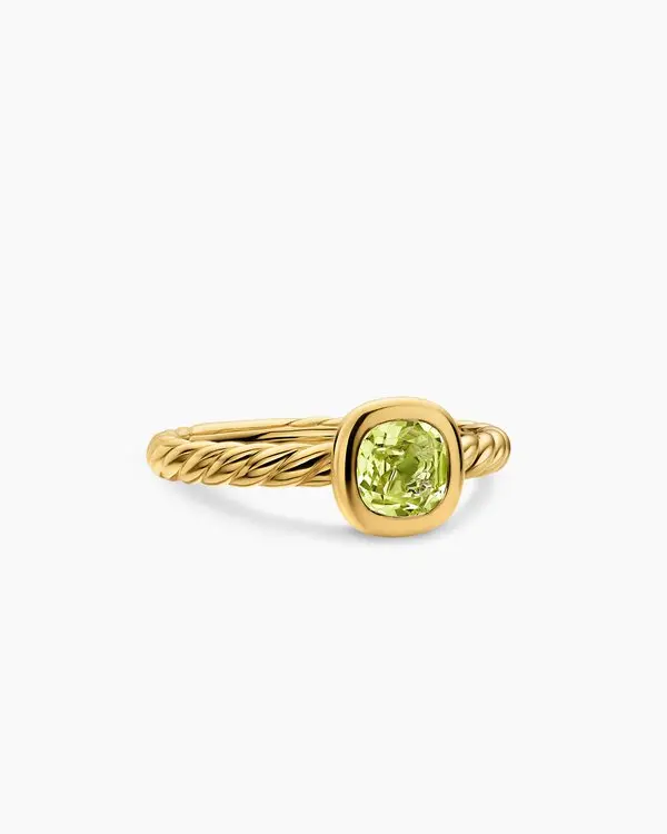 David Yurman Dy Mercer® Color Cable Ring In 18k Yellow Gold With - Peridot