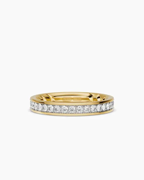 David Yurman Streamline® Band Ring In 18k Yellow Gold - Diamond