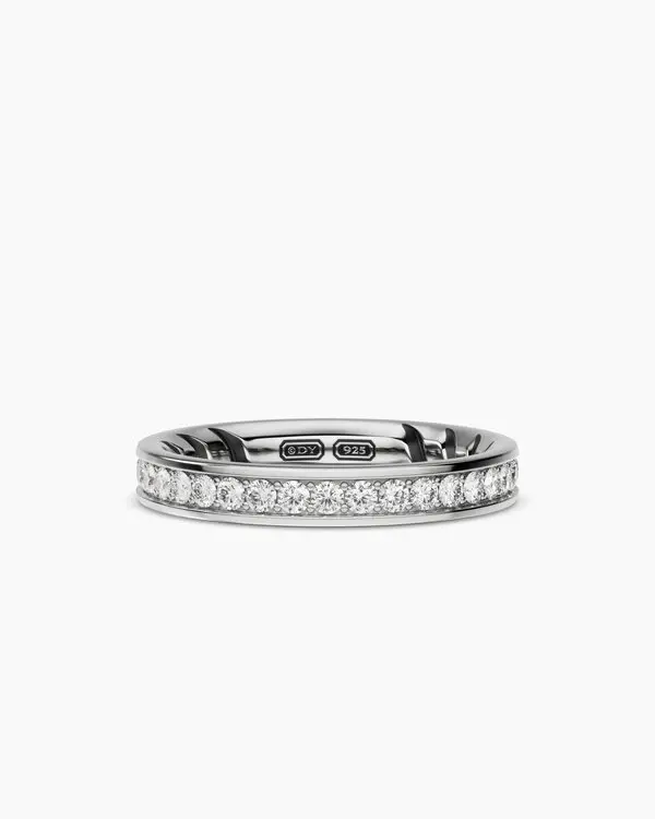 David Yurman Streamline® Band Ring In Sterling Silver - Diamond