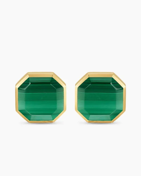 David Yurman Streamline® Cufflinks In Sterling Silver With 14k Yellow Gold And - Malachite