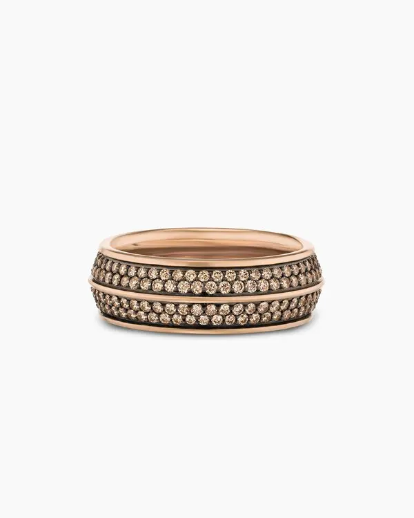 David Yurman Knife Edge Band Ring In With Cognac Diamonds - Cognac Diamond