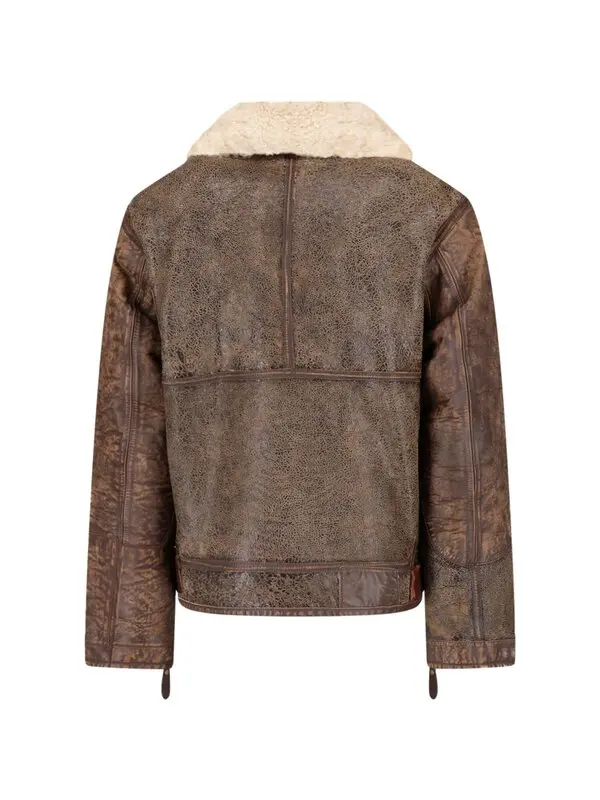 Polo Ralph Lauren Leather And Shearling Bomber Jacket
