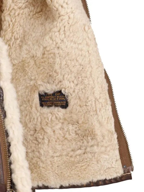 Polo Ralph Lauren Leather And Shearling Bomber Jacket