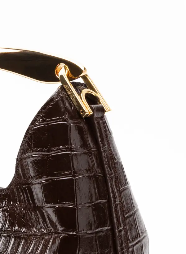 ELLEME Small Boomerang Croco Embossed Leather