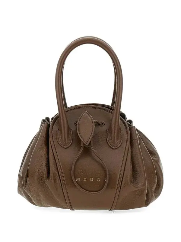 Marni Tulipa Small Leather Handbag - Brown