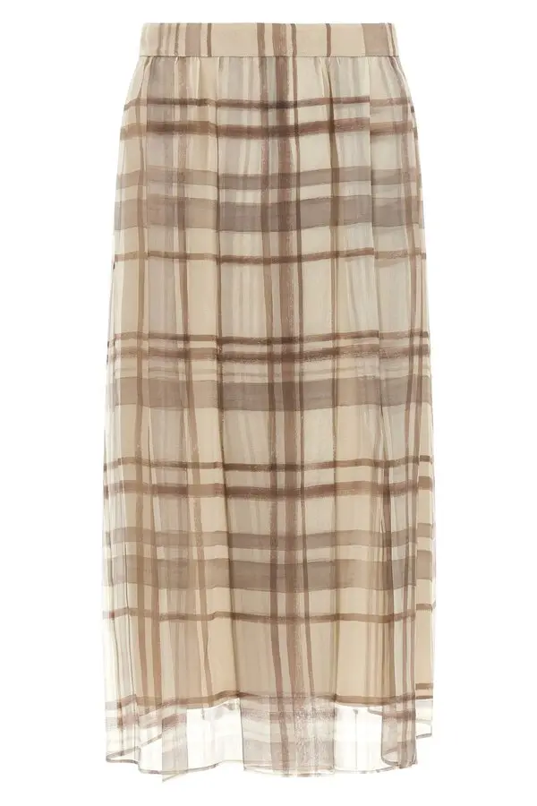 Brunello Cucinelli Organza Skirt - Beige