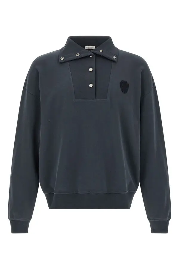 Brunello Cucinelli Smooth' Sweatshirt - Blue