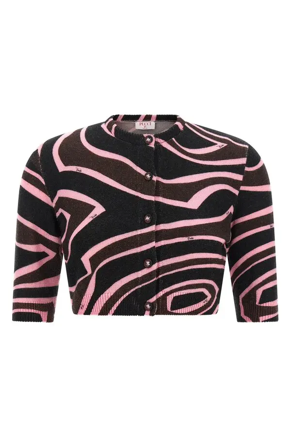 Emilio Pucci Onde' Cropped Cardigan - Pink