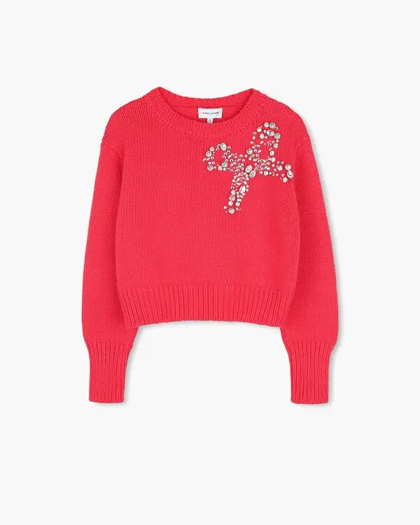 Marc Jacobs The Rhinestone Bow Sweater In Size
