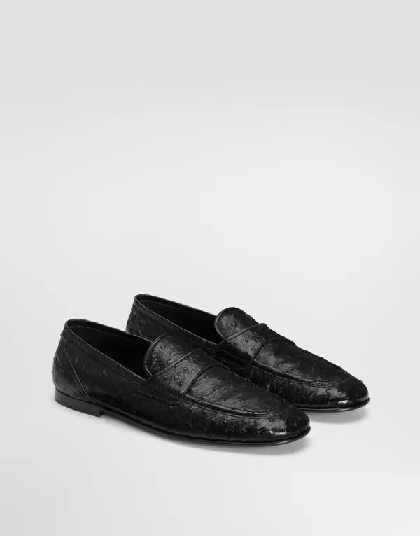 Dolce & Gabbana Ostrich Leather Slippers