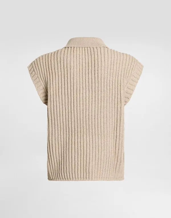 Dolce & Gabbana English Rib Knit Polo Shirt - Multicolor