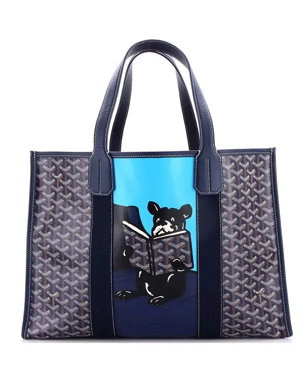 Goyard Mm Villette Tote Printed Coated Canvas - Blue