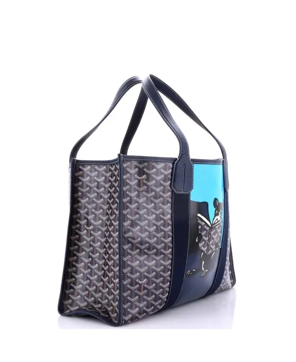 Goyard Mm Villette Tote Printed Coated Canvas - Blue