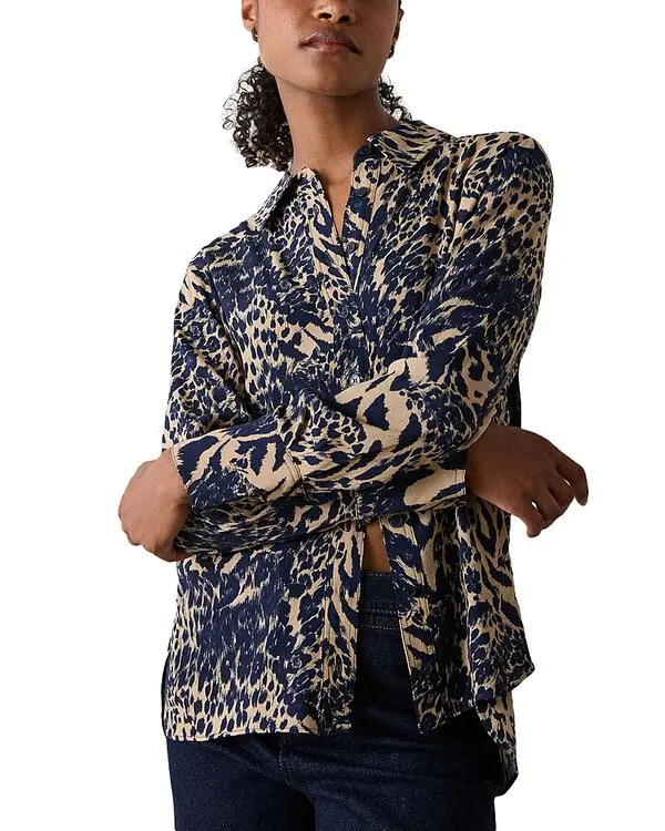 Whistles Textured Shirttail Hem Blouse