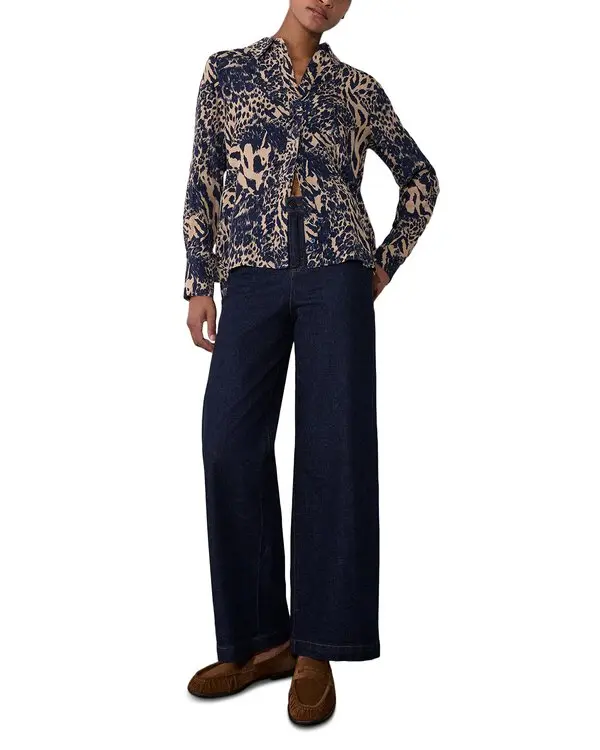 Whistles Textured Shirttail Hem Blouse