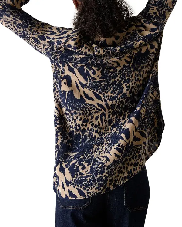Whistles Textured Shirttail Hem Blouse