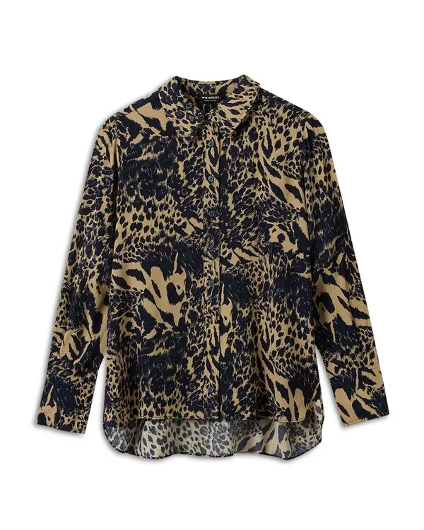 Whistles Textured Shirttail Hem Blouse