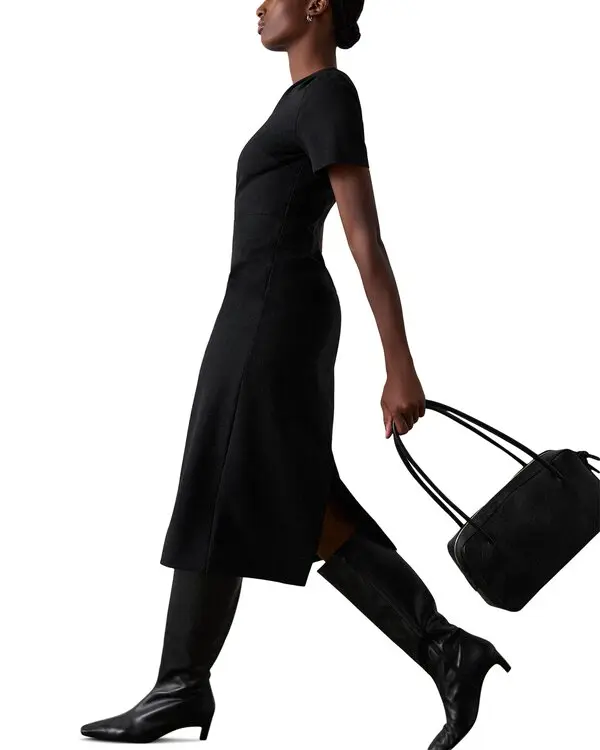Whistles Ponte Detachable Lace Hem Dress