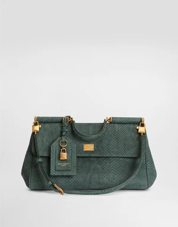 Dolce & Gabbana Medium My Sicily Handbag In Python - Green