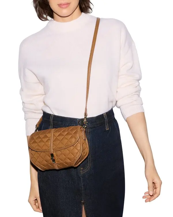 Mz Wallace Small Astor Convertible Quilted Clutch - Cognac