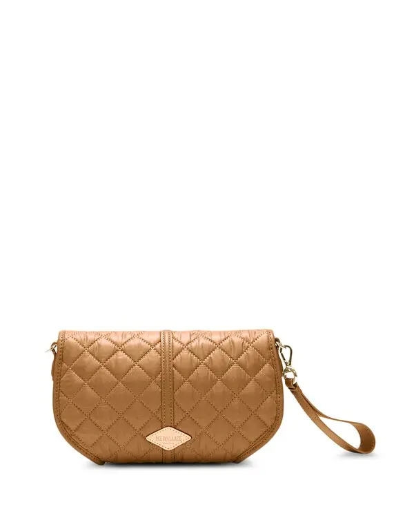 Mz Wallace Small Astor Convertible Quilted Clutch - Cognac